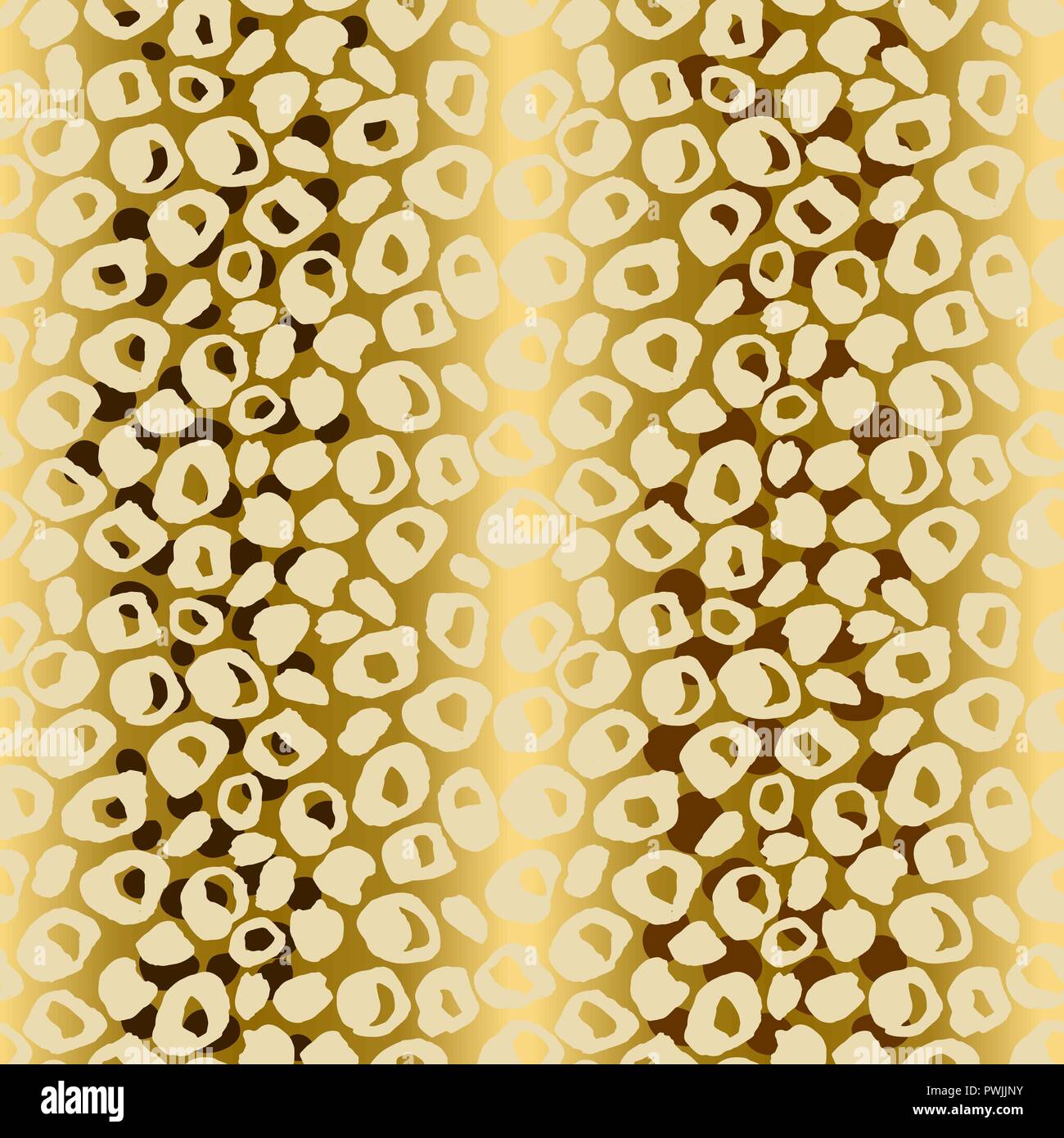 Seamless leopard pattern. Animal skin grunge texture. Gold gradient ...