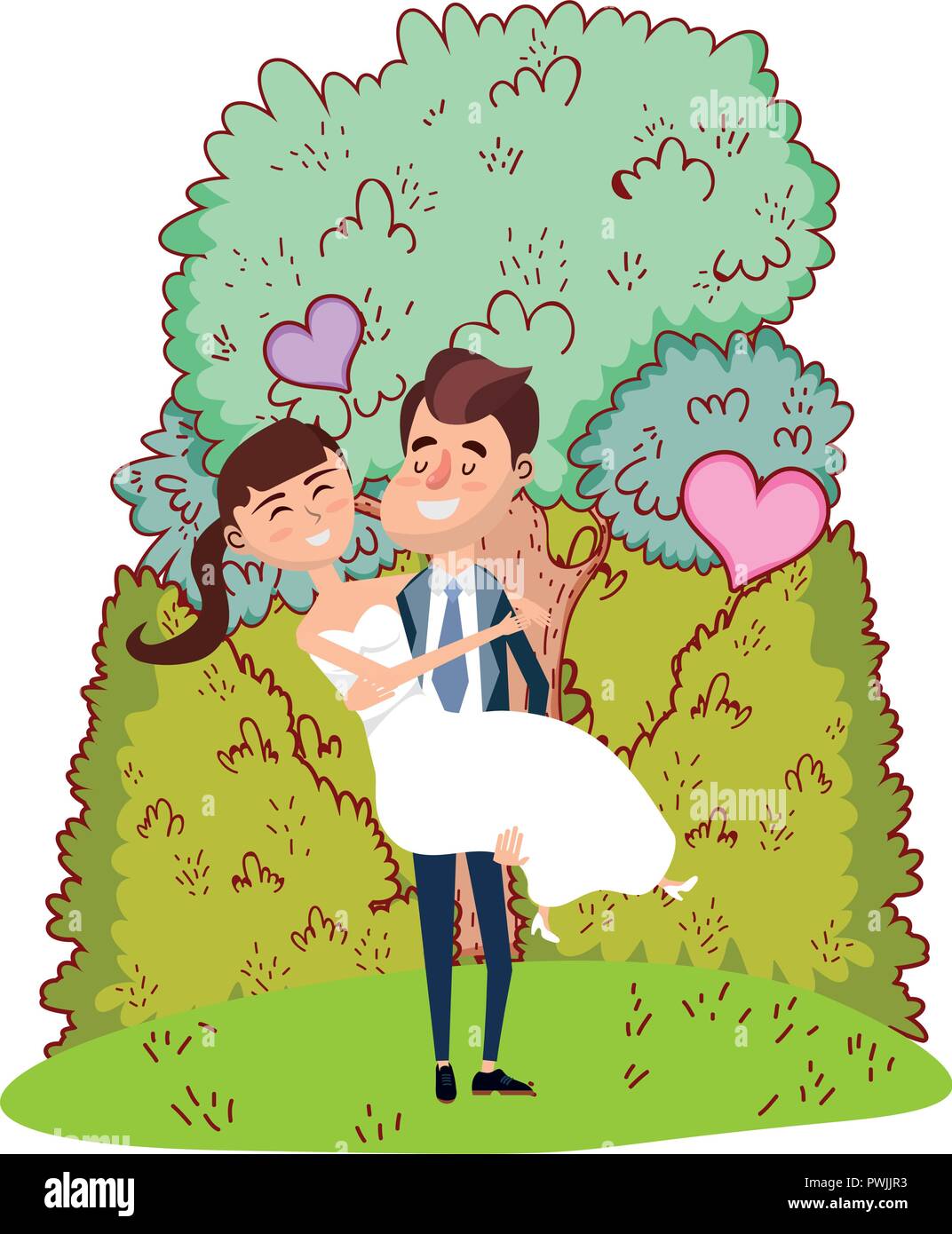 wedding portrait cartoon Stock Vector Image & Art - Alamy