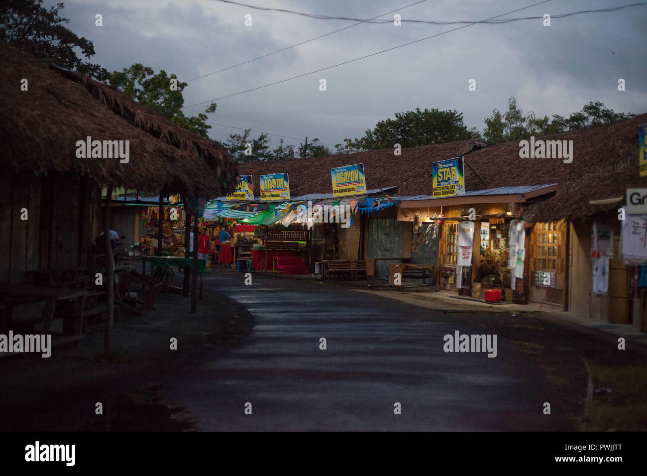 Some stores near the foot of Mayon Volcano, Bicol, Philippines Stock ...