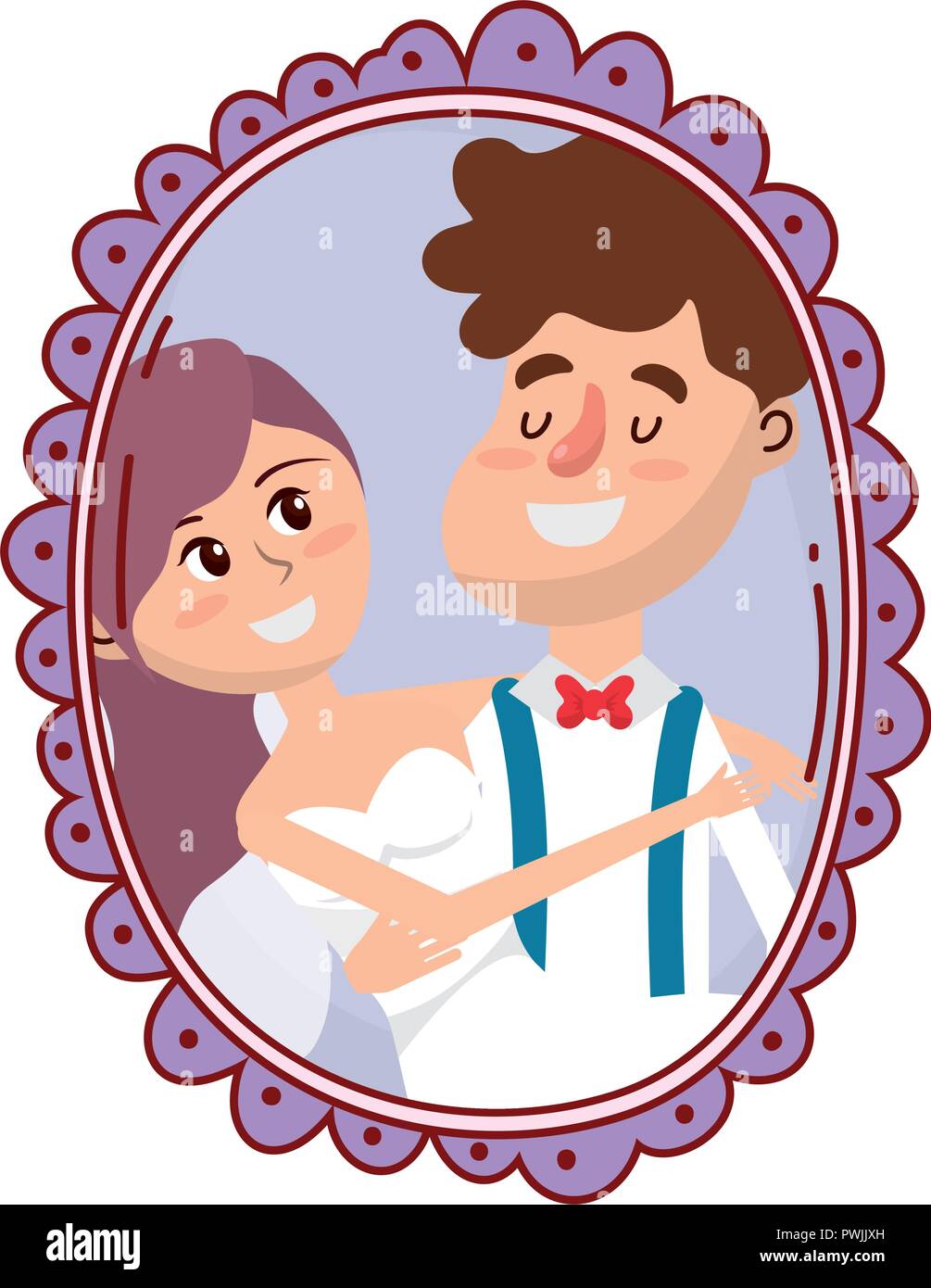 wedding portrait cartoon Stock Vector Image & Art - Alamy