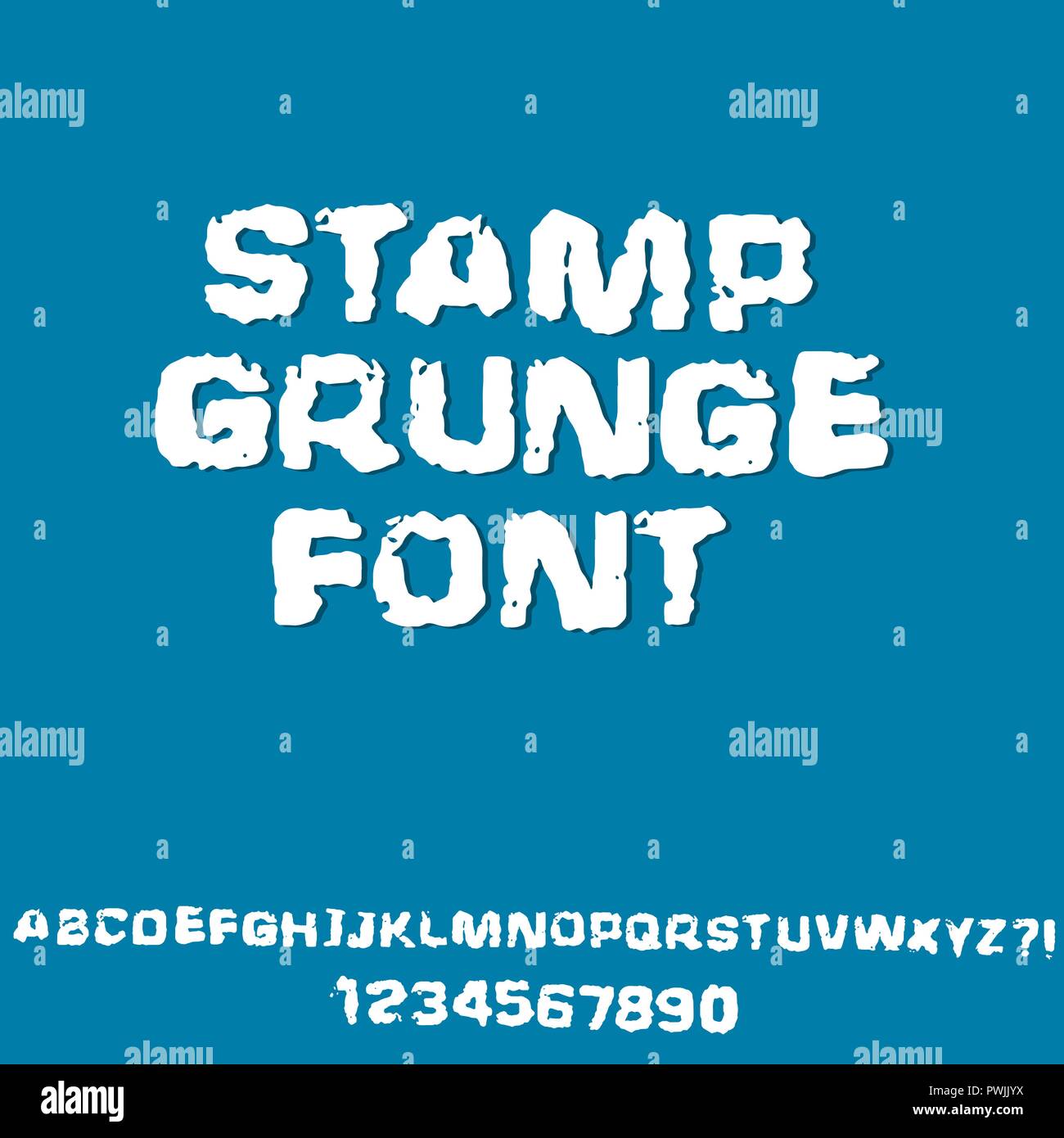 Distressed grunge alphabet. Stamp ink font. Vector illustration Stock ...