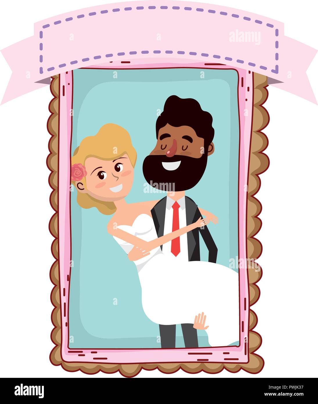 wedding portrait cartoon Stock Vector Image & Art - Alamy