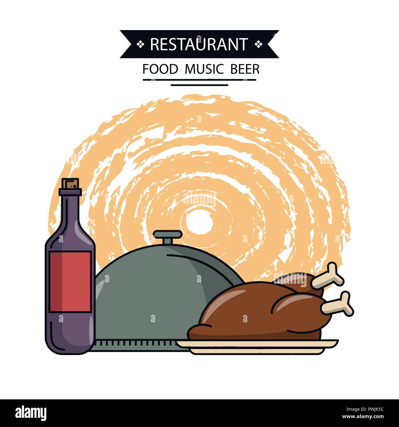 restaurant food items and dining utensils vector illustration graphic ...