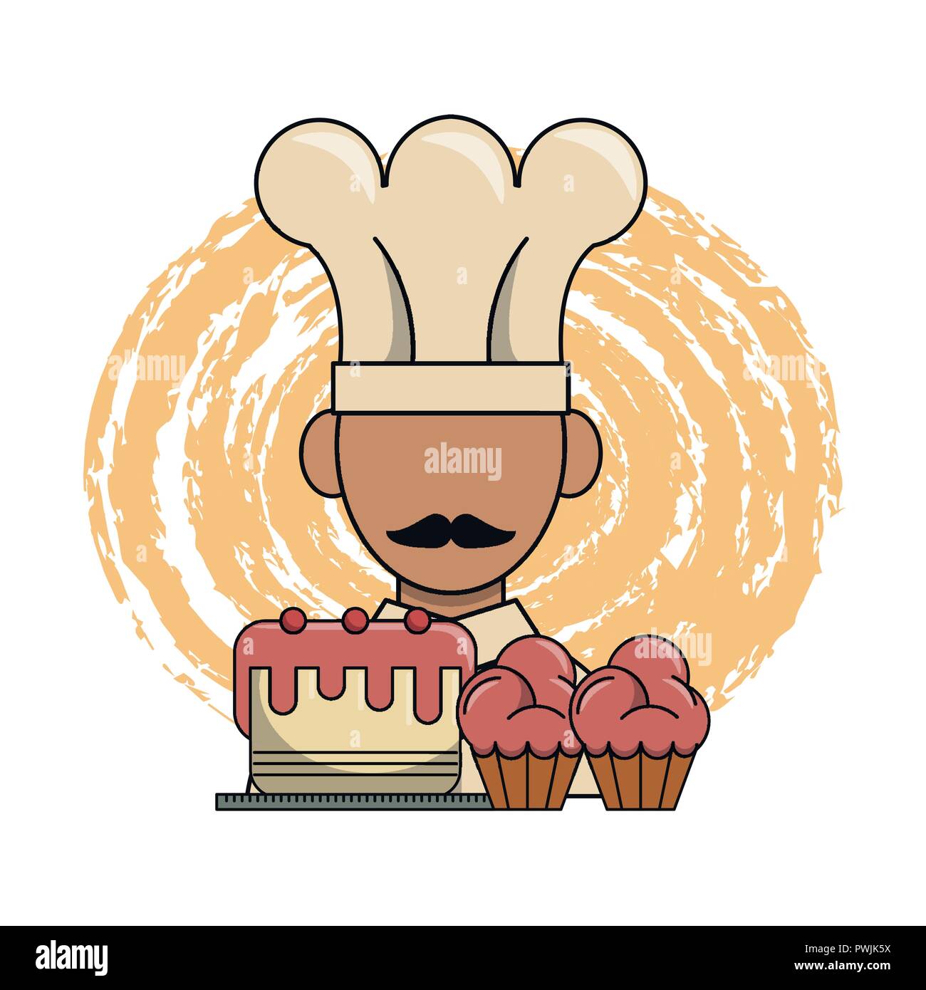 chef cook and food items vector illustration graphic design Stock ...