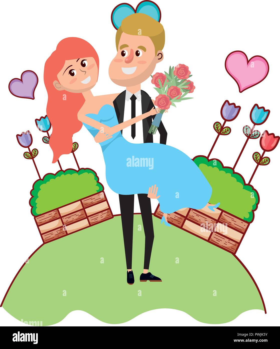 wedding portrait cartoon Stock Vector Image & Art - Alamy