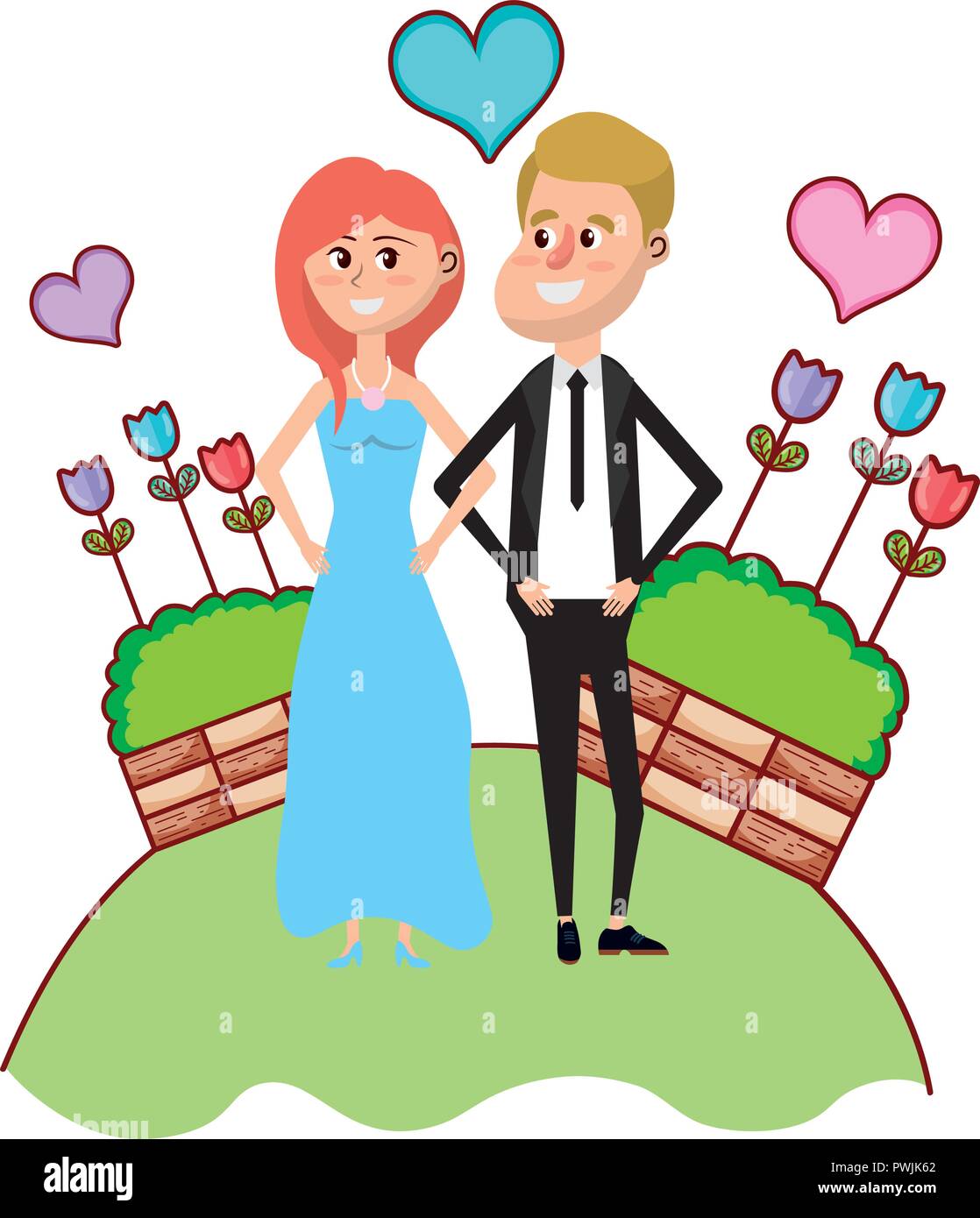 wedding portrait cartoon Stock Vector Image & Art - Alamy