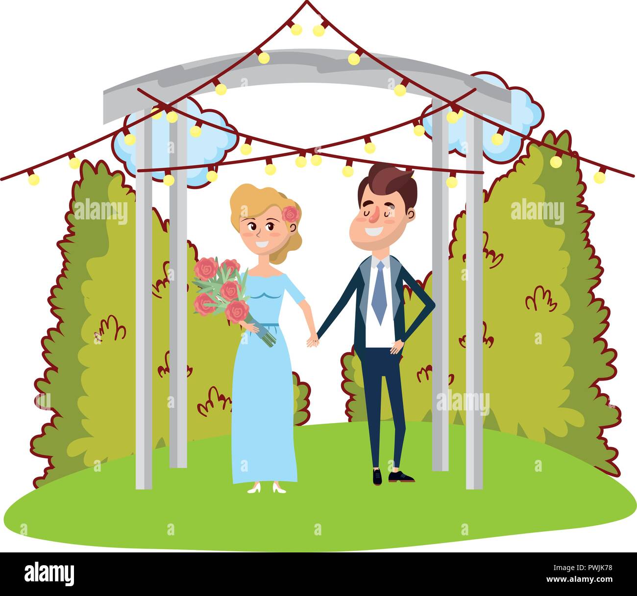 wedding portrait cartoon Stock Vector Image & Art - Alamy