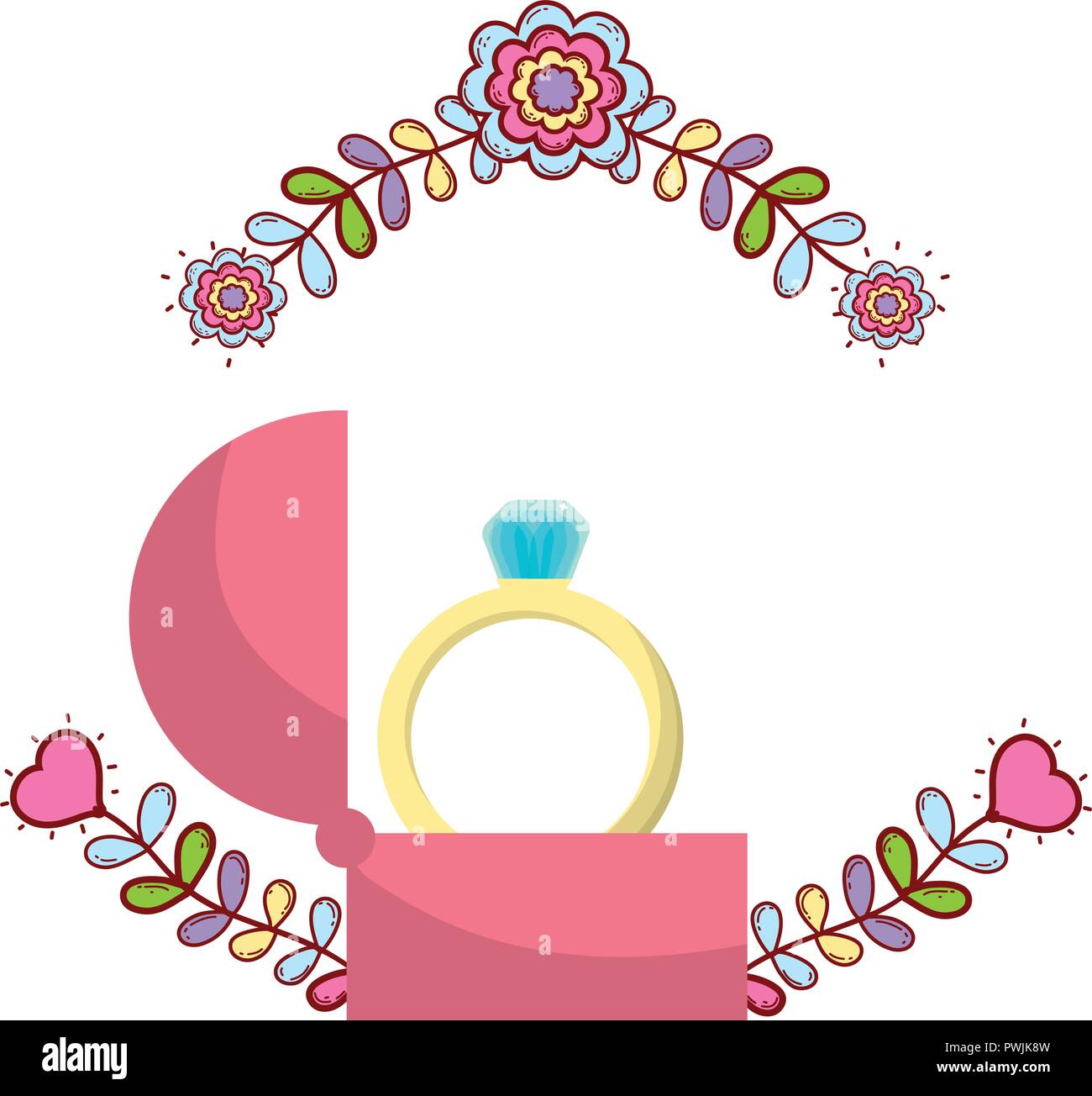 wedding floral decoration cartoon Stock Vector Image & Art - Alamy