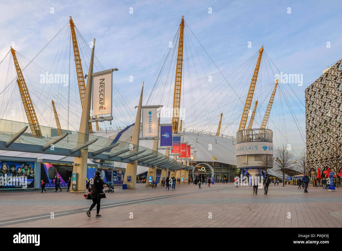 Greenwich, London, UK - February 14, 2018: The O2 dome with its ...