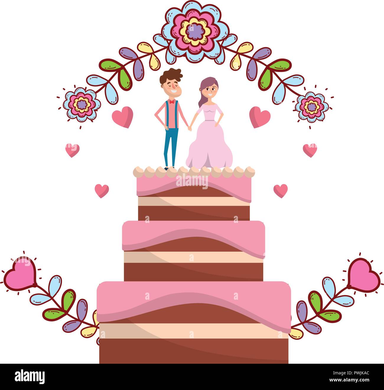 wedding floral decoration cartoon Stock Vector Image & Art - Alamy