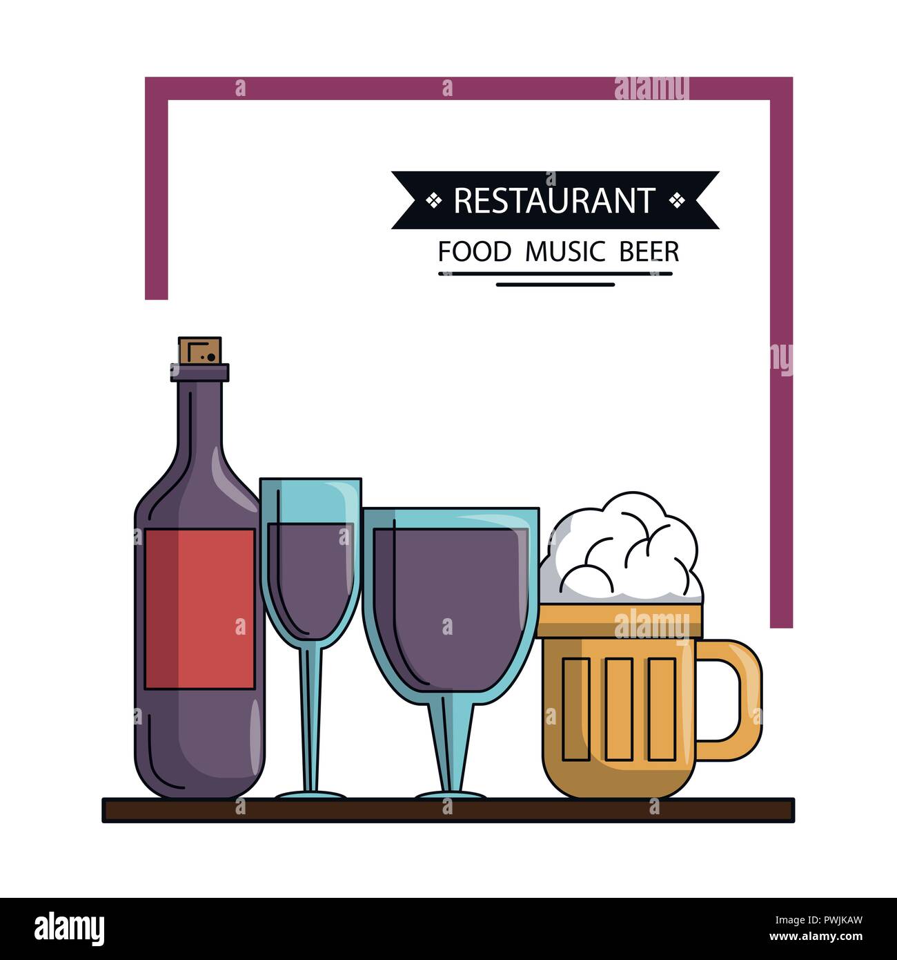 pub bar restaurant items and dining vector illustration graphic design ...