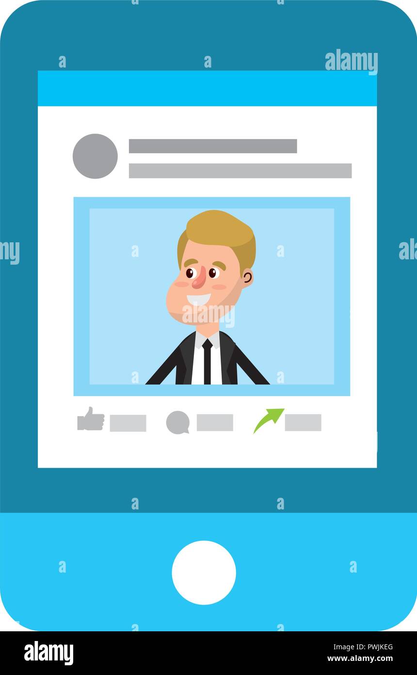 social network profile cartoon Stock Vector Image & Art - Alamy