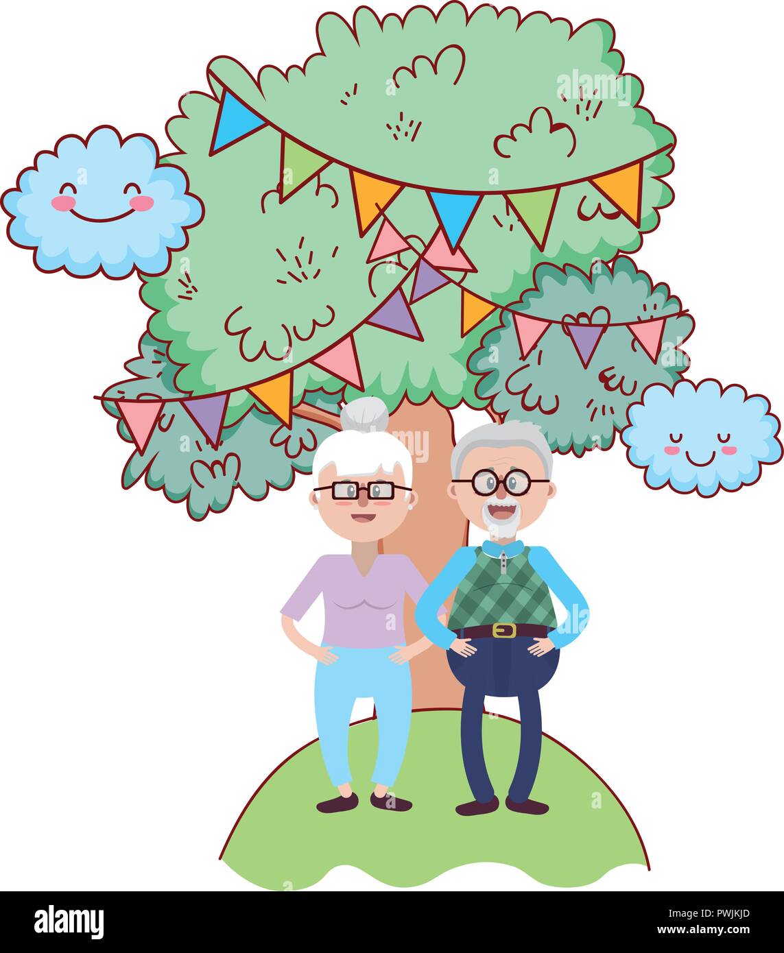 elderly couple cartoon Stock Vector Image & Art - Alamy