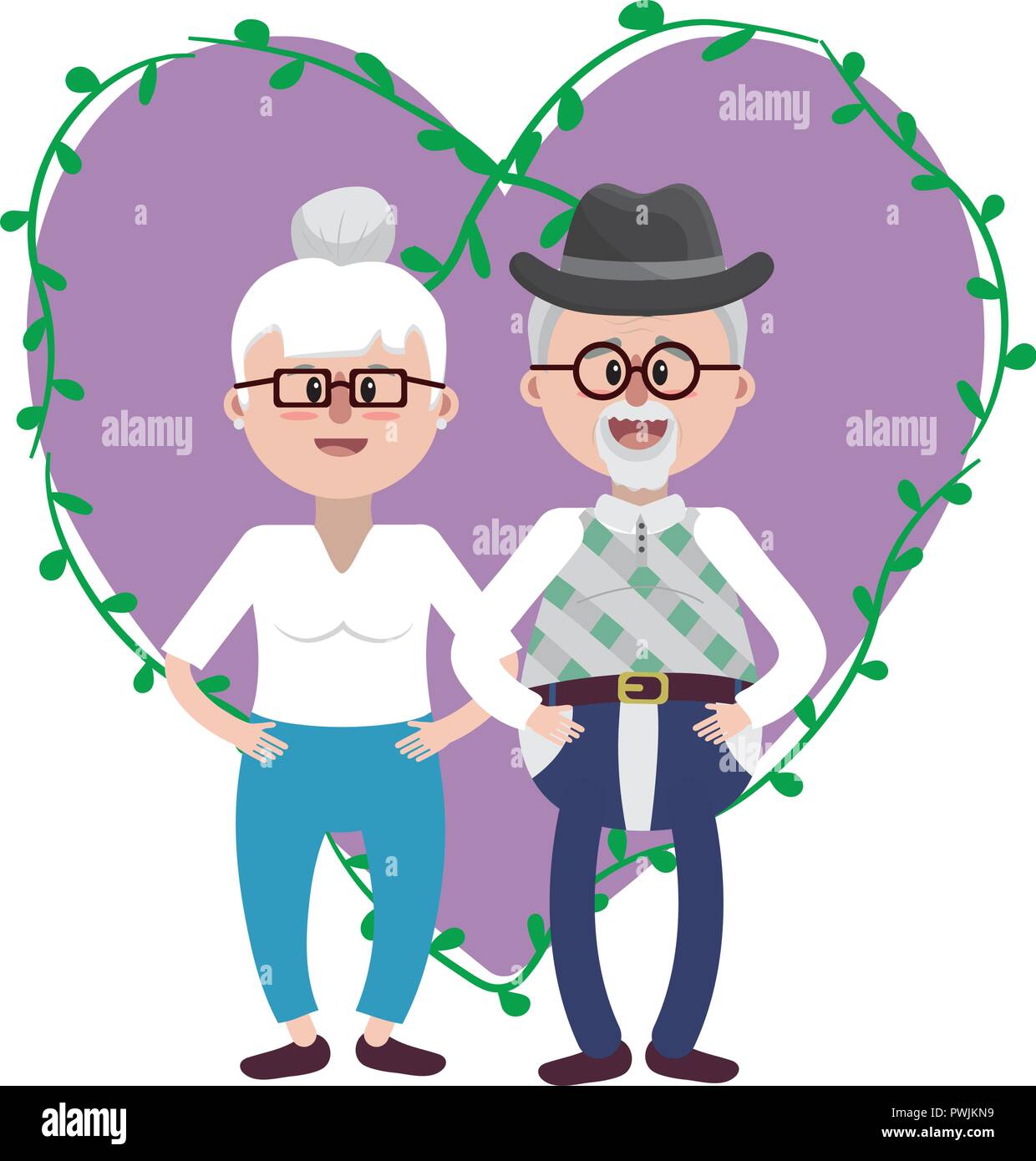 Senior couple enjoying retirement Stock Vector Images - Alamy