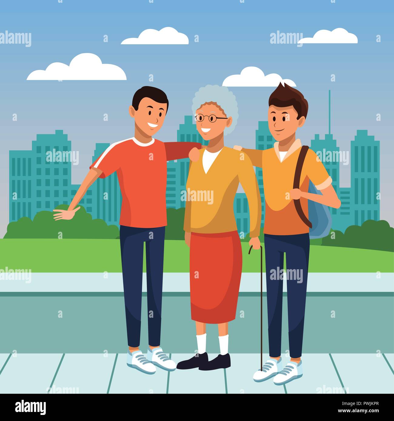 Carer disabled graphic Stock Vector Images - Alamy