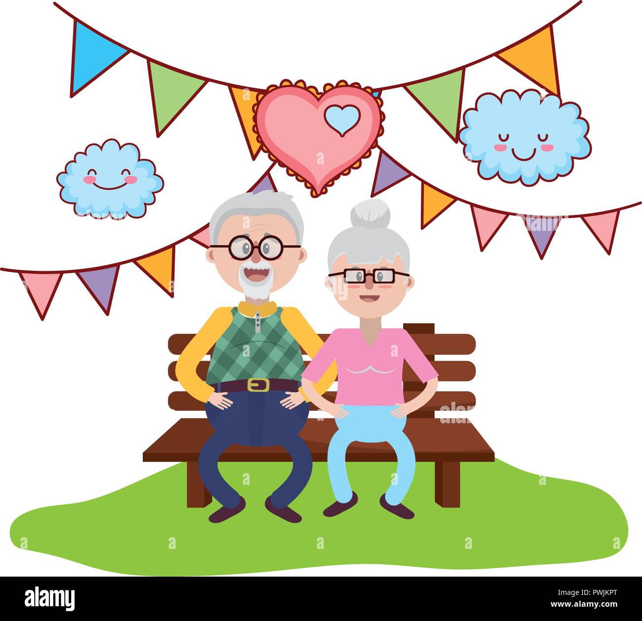 elderly couple cartoon Stock Vector Image & Art - Alamy