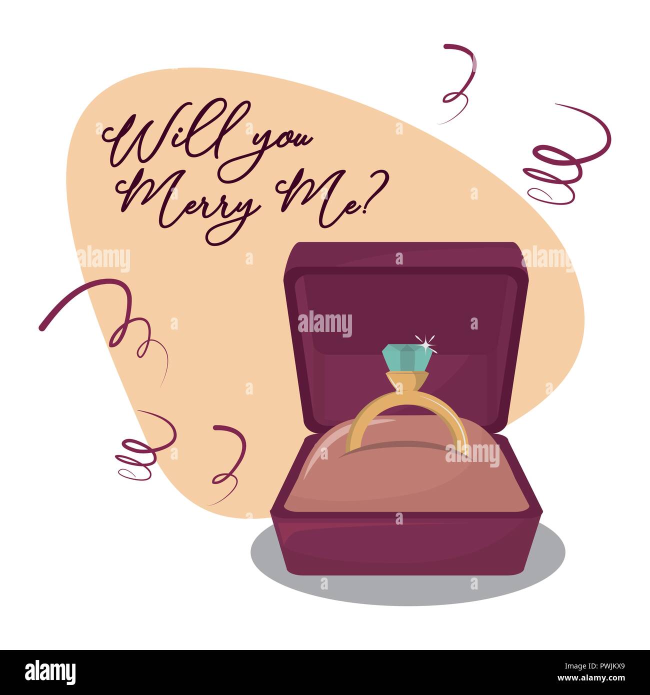 will you marry me engagement ring cartoon vector illustration graphic ...