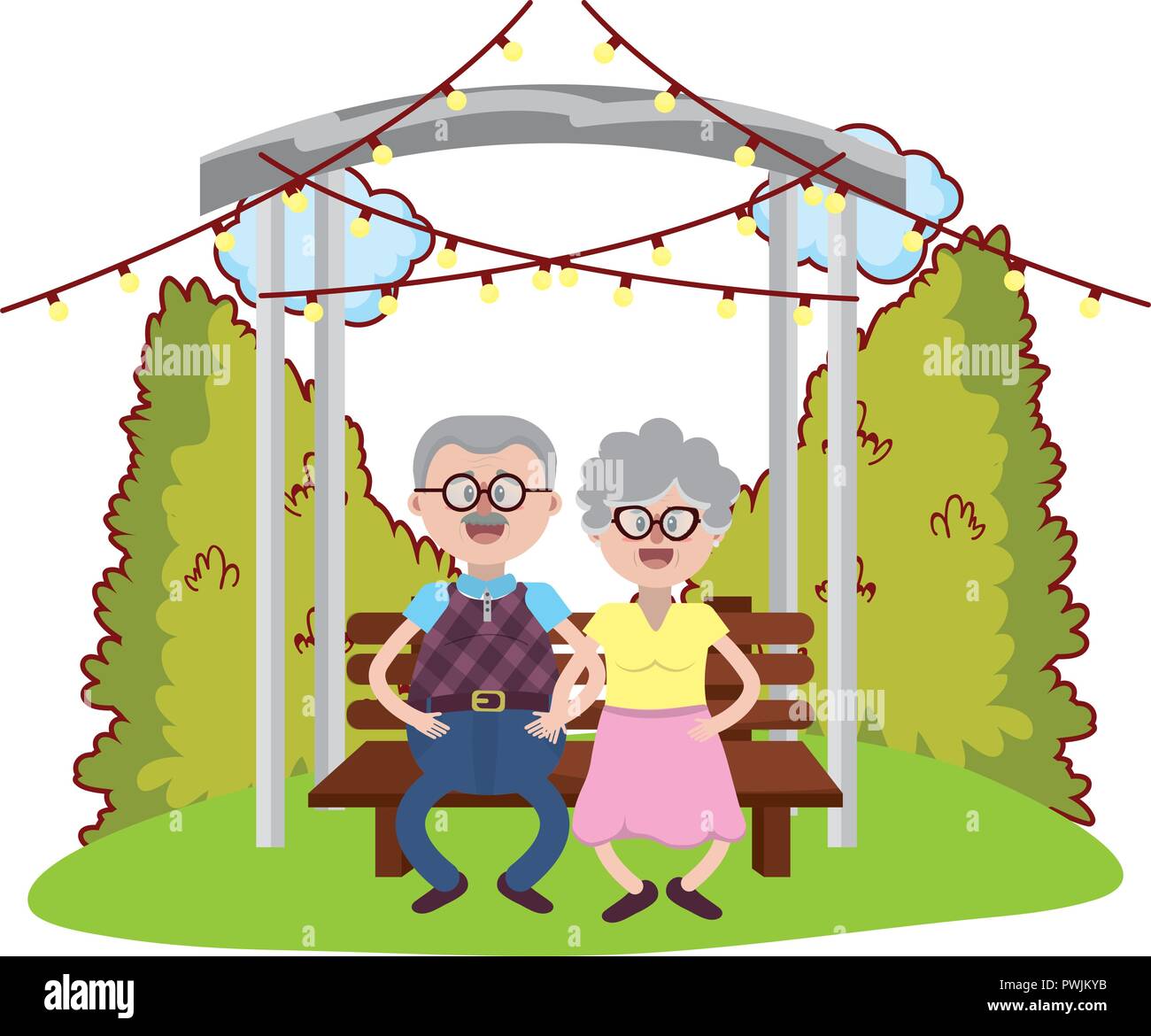 elderly couple cartoon Stock Vector Image & Art - Alamy