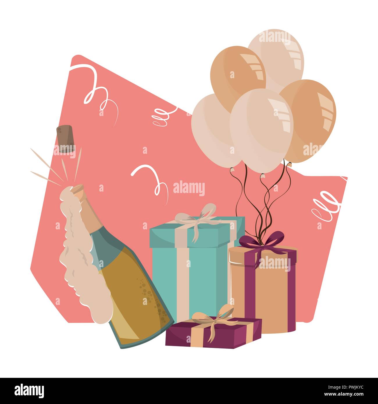 wedding day party celebration items and icons cartoon vector ...