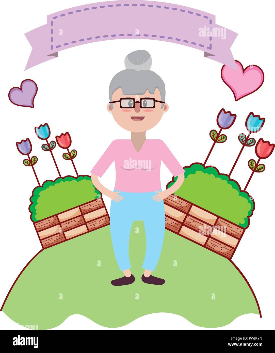 elderly woman cartoon Stock Vector Image & Art - Alamy