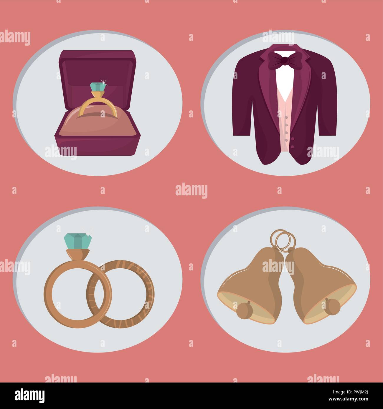 wedding day groom items and icons cartoon vector illustration graphic ...