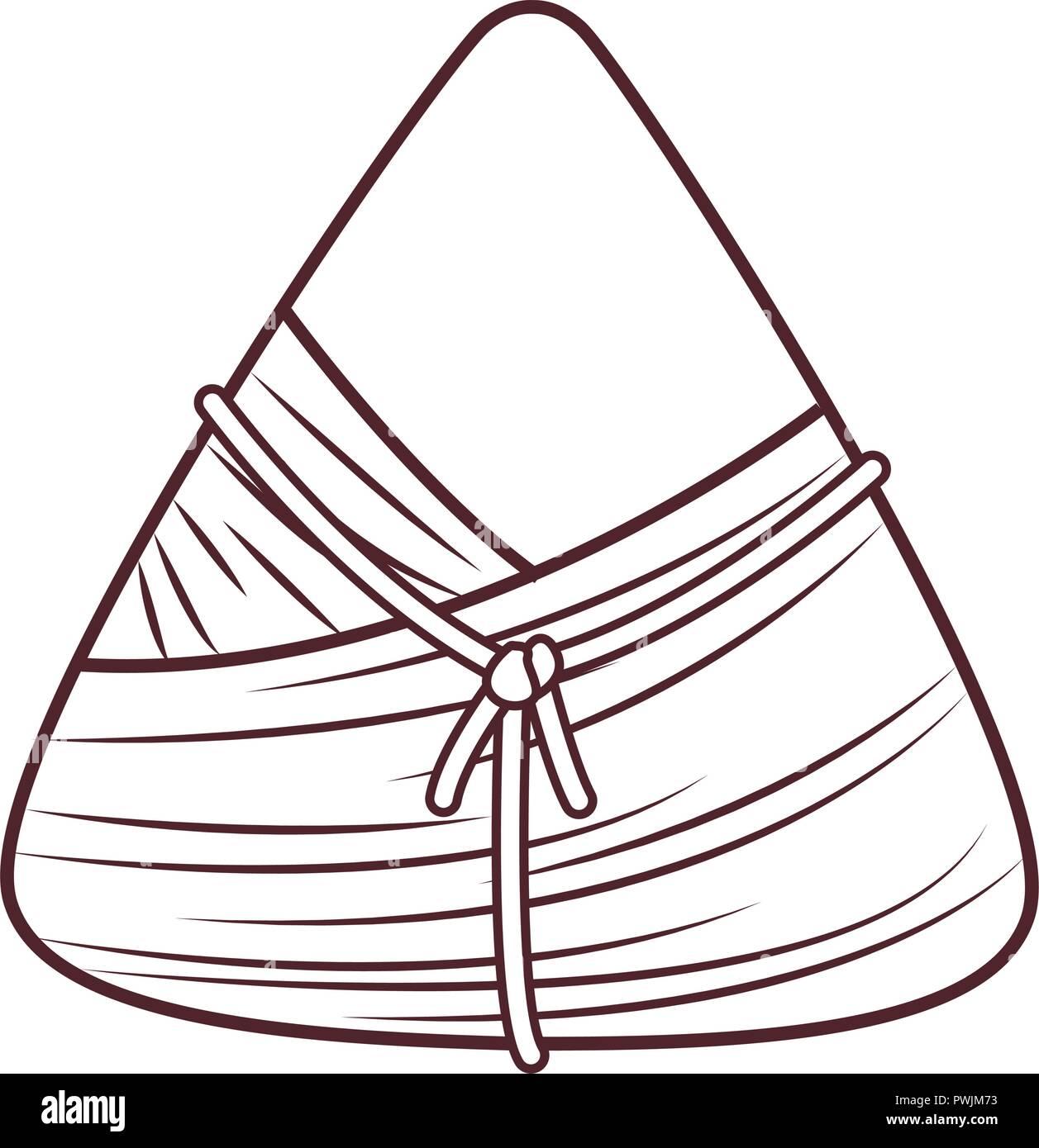 Rice dumplings food isolated in black and white vector illustration ...