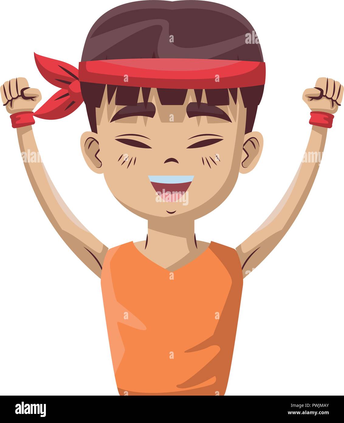 Young and happy asian man cartoon vector illustration graphic design ...
