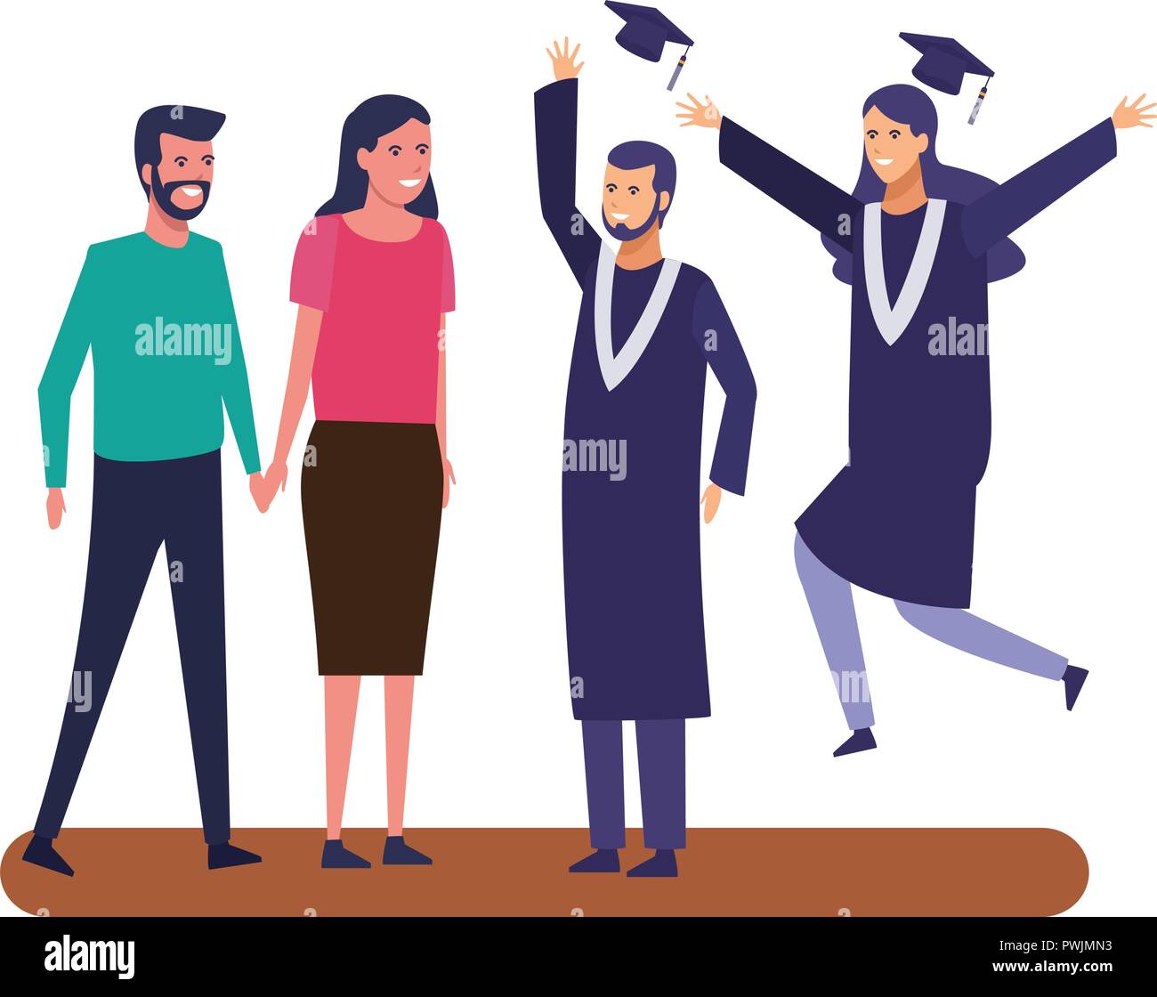 College graduation parents Stock Vector Images - Alamy