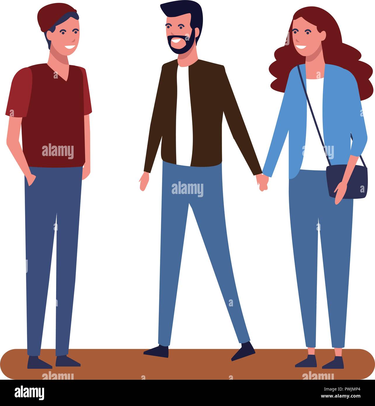 Young Friends hanging out cartoon vector illustration graphic design ...