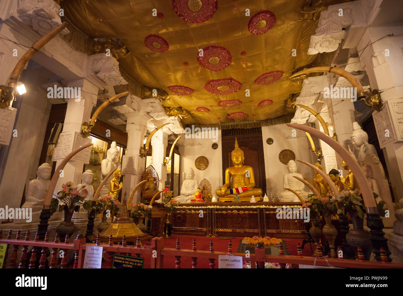 Inside The Temple of the Tooth, Kandy, Sri Lanka Stock Photo - Alamy