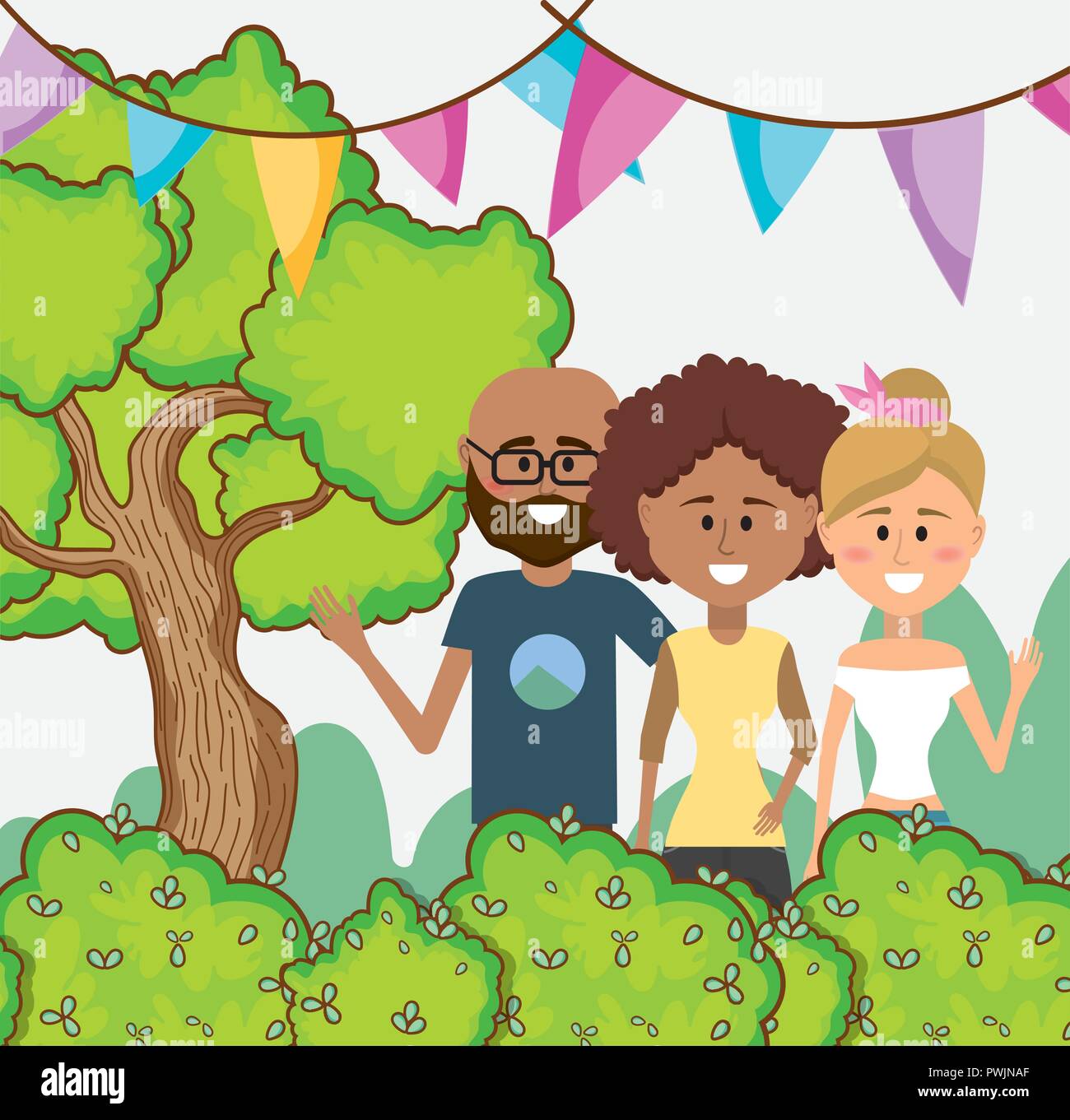 friends enjoying nature Stock Vector Image & Art - Alamy