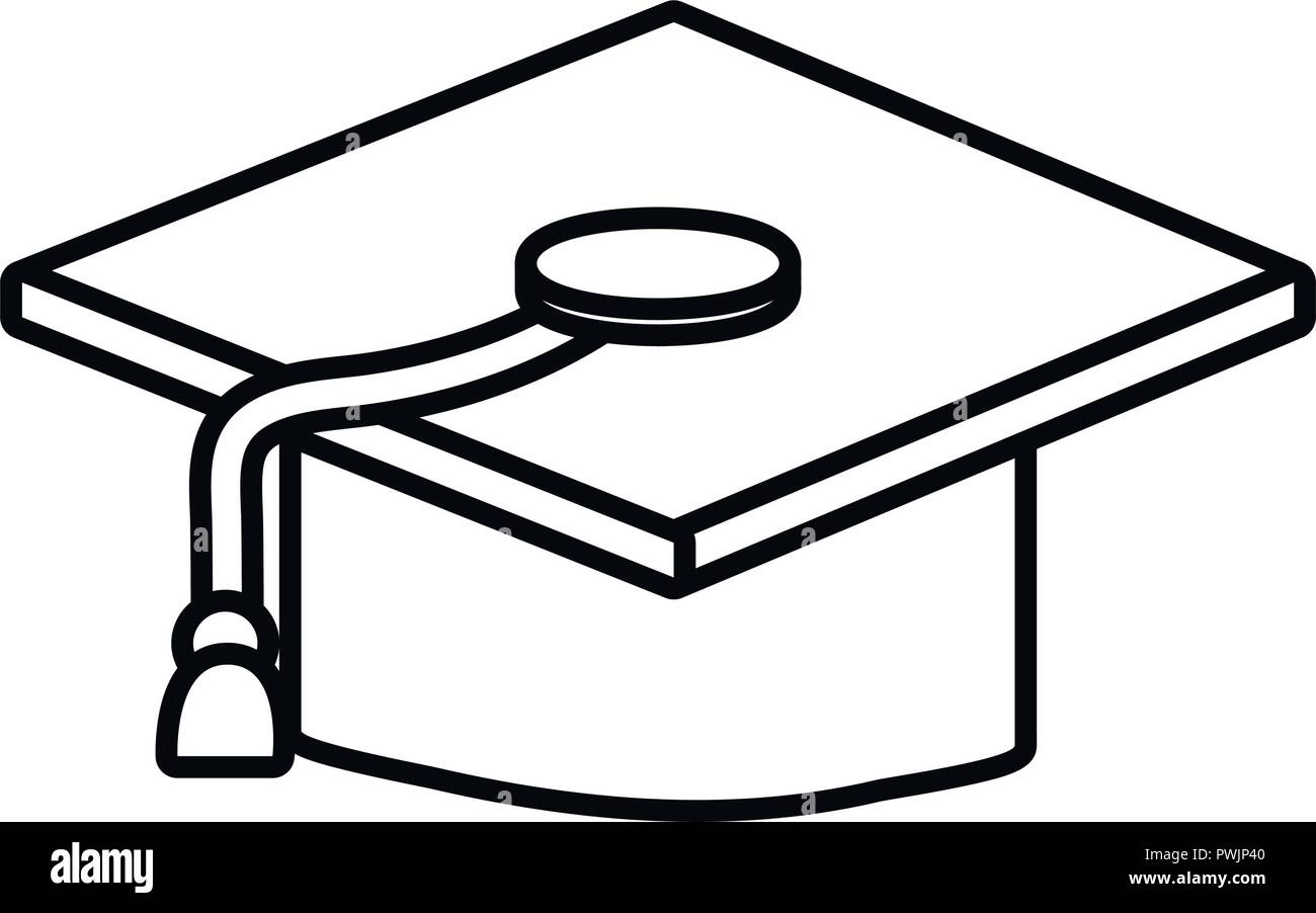 graduation hat school on white background vector illustration vector ...