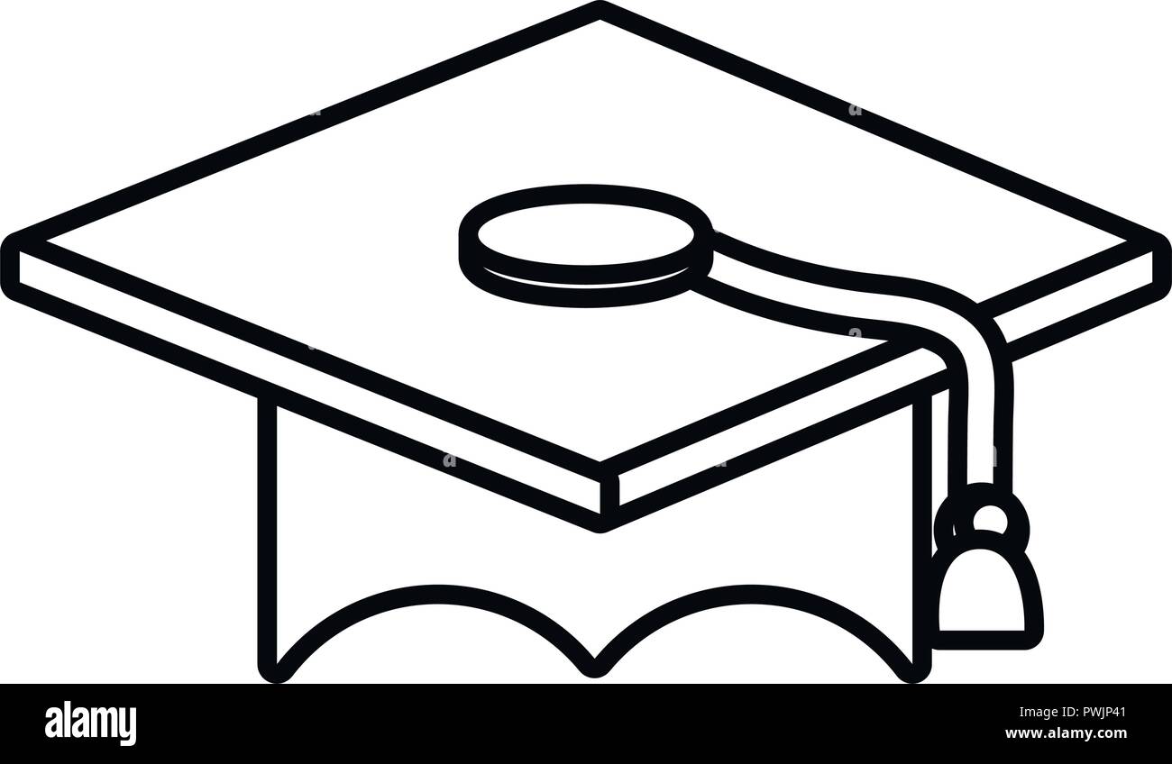 graduation hat school on white background vector illustration vector ...