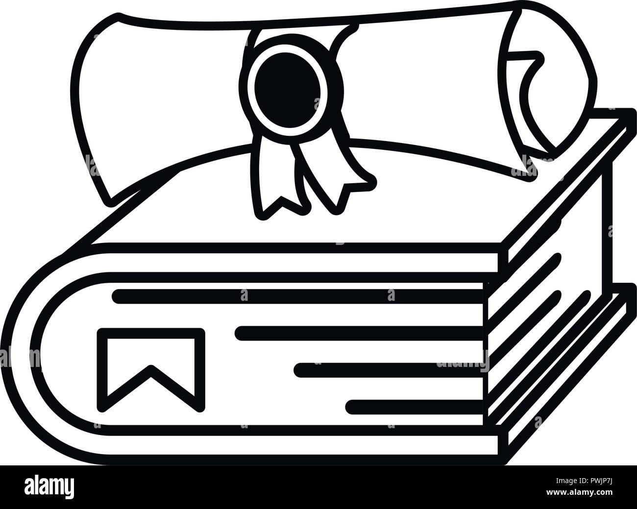 school graduation certificate and book vector illustration Stock Vector ...