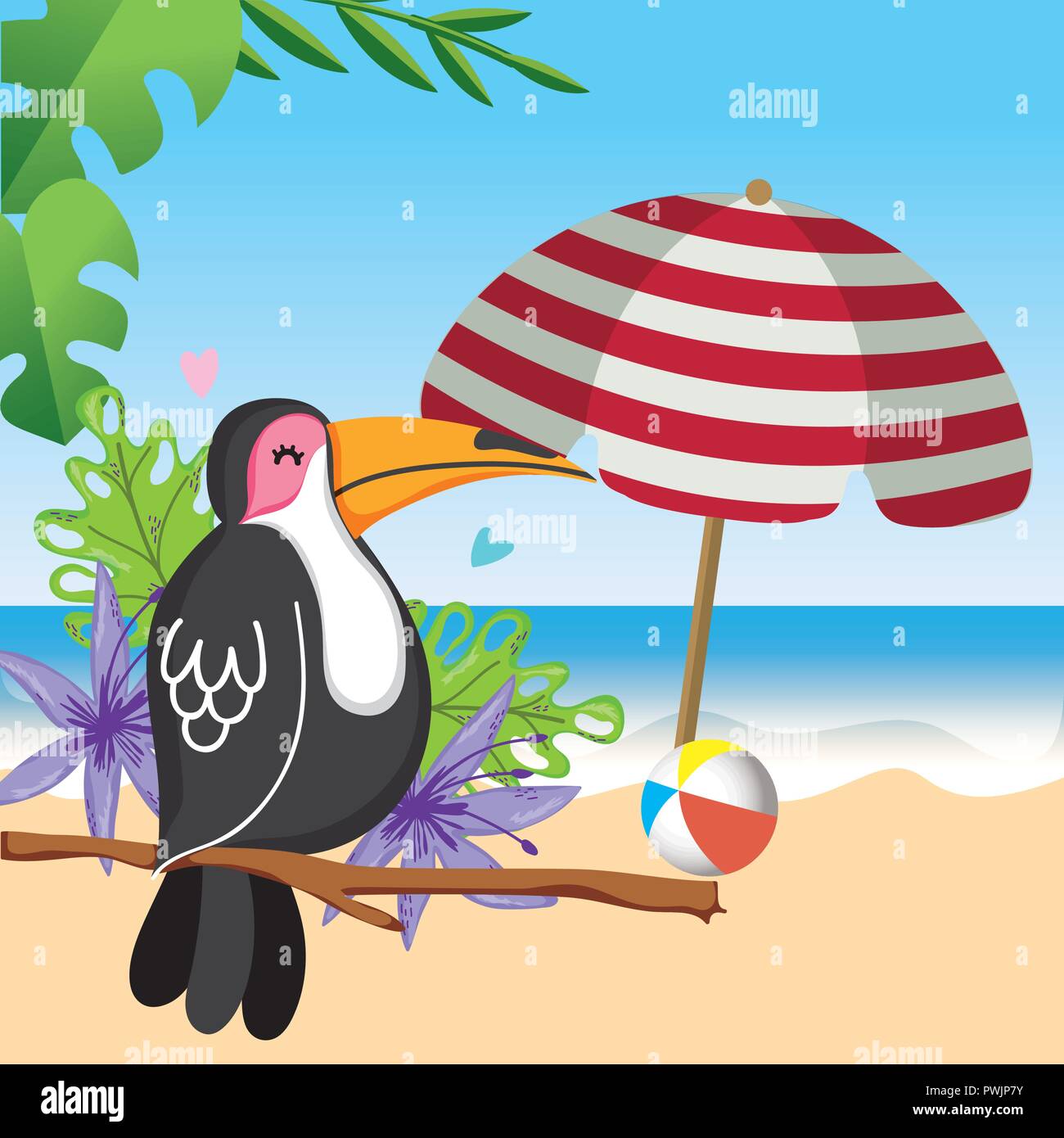 tropical beach scenery theme cartoon Stock Vector Image & Art - Alamy