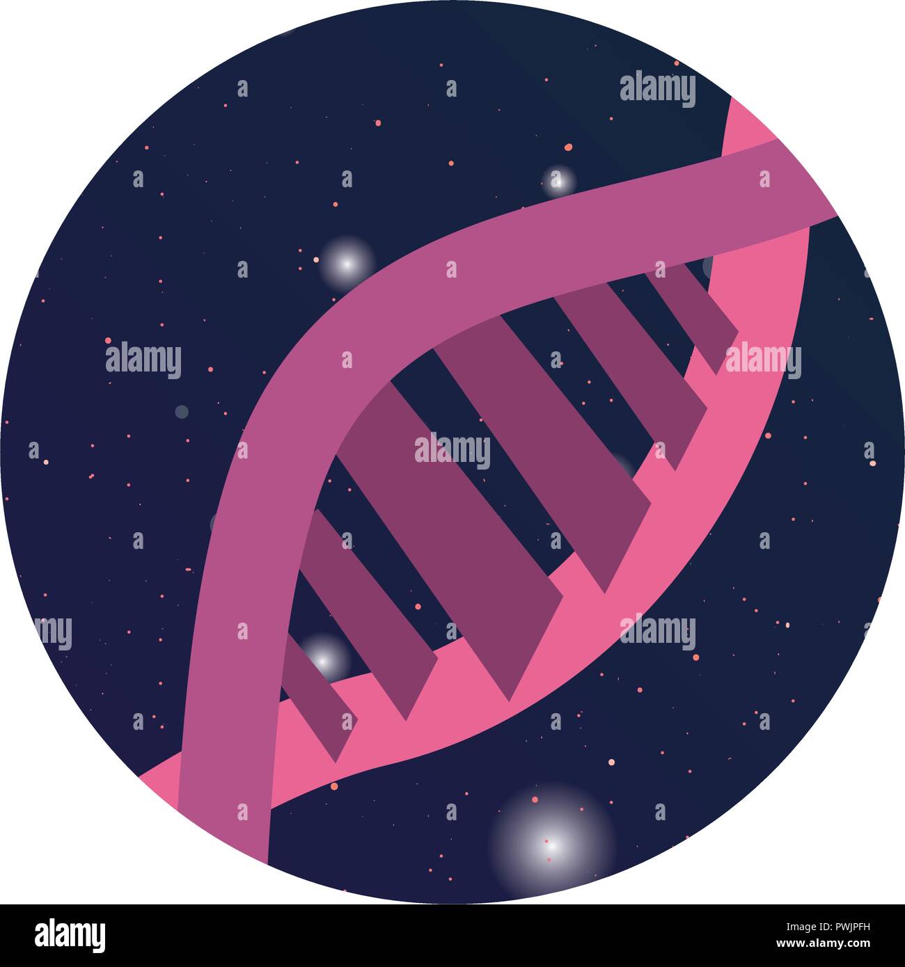 dna genetic material science sticker vector illustration Stock Vector ...
