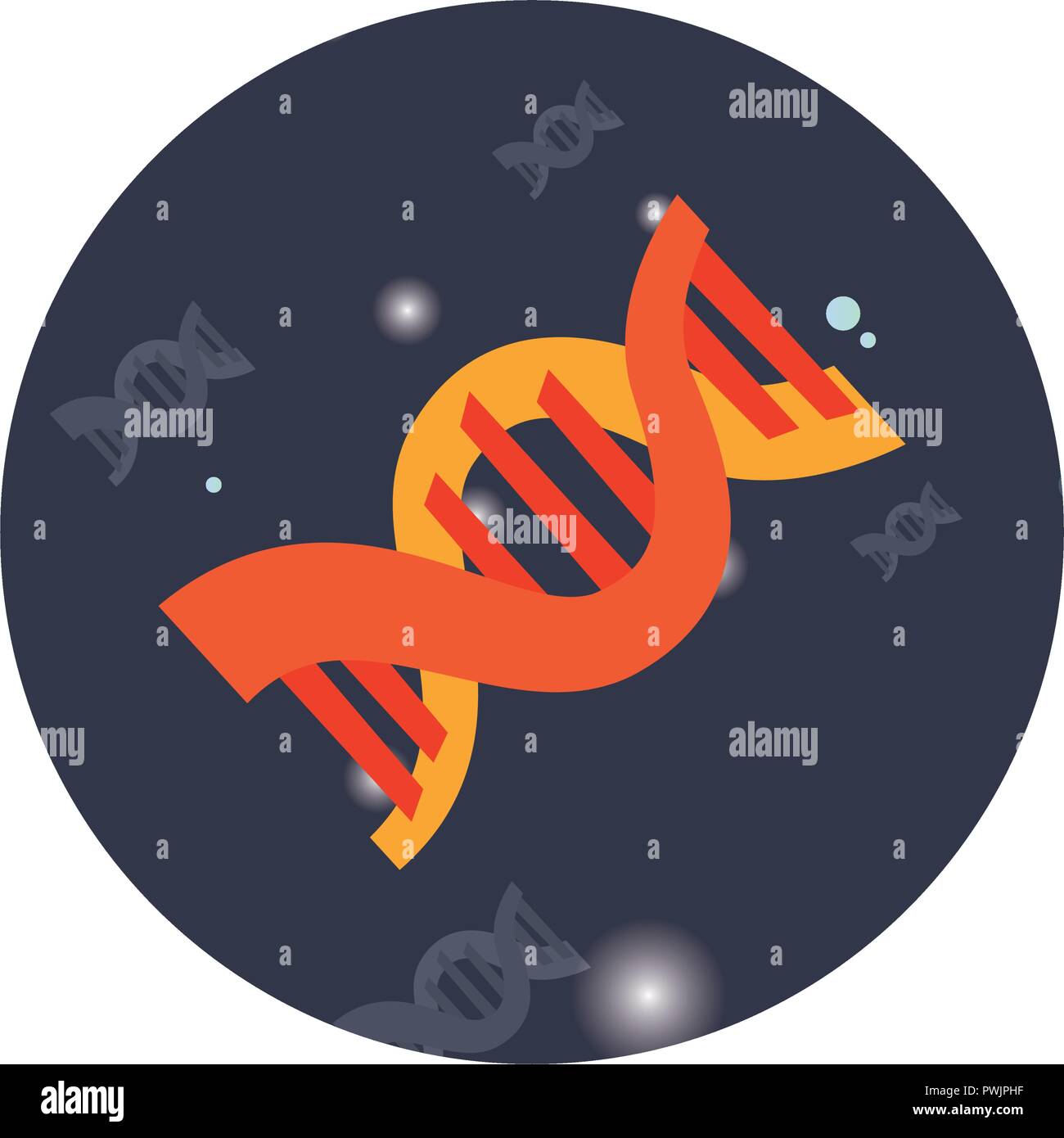 dna genetic material science sticker vector illustration Stock Vector ...