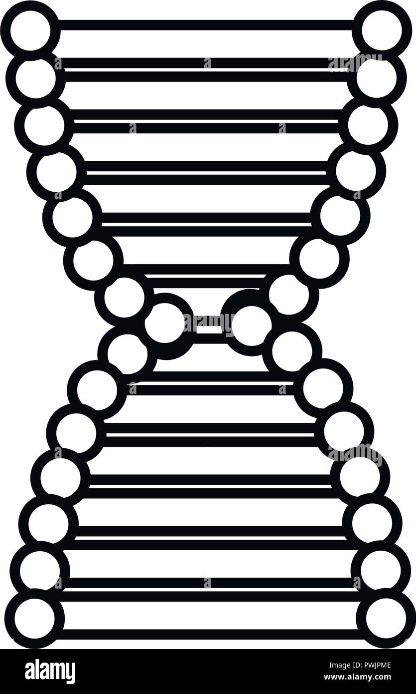 dna molecule structure science genetic outline vector illustration ...
