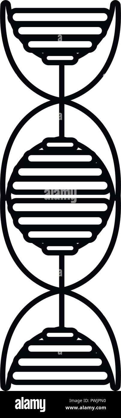 dna molecule structure science genetic outline vector illustration ...