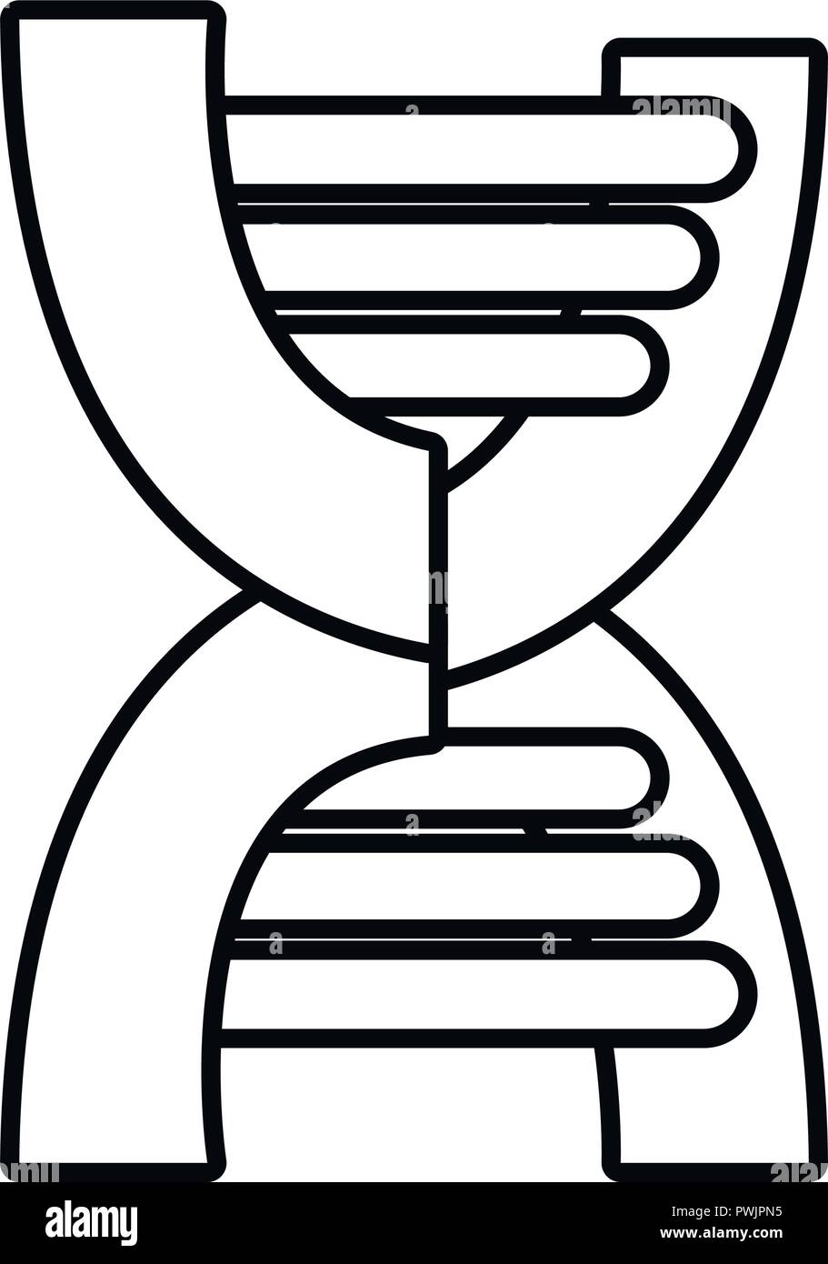 dna molecule structure science genetic outline vector illustration ...