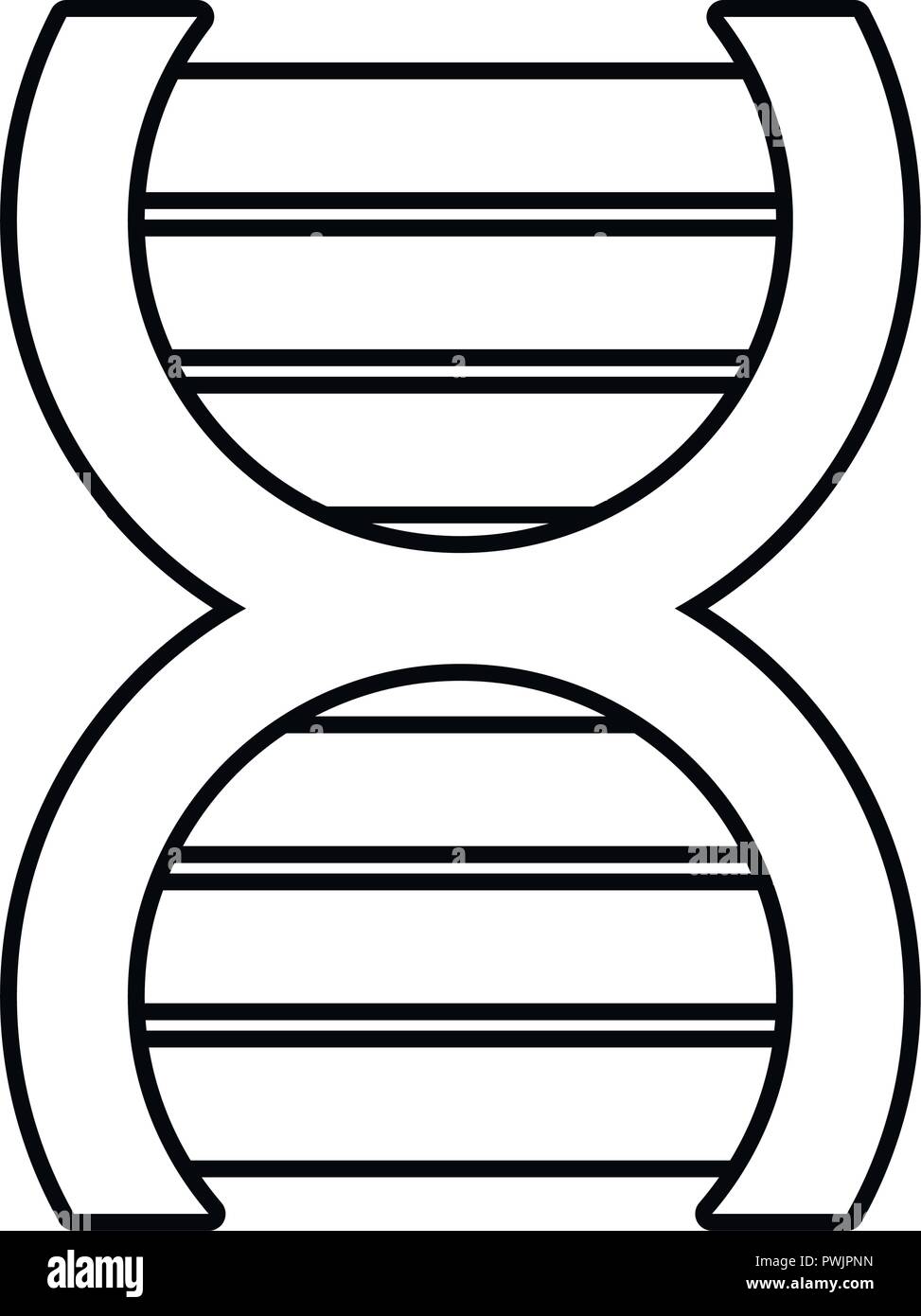 dna molecule structure science genetic outline vector illustration ...