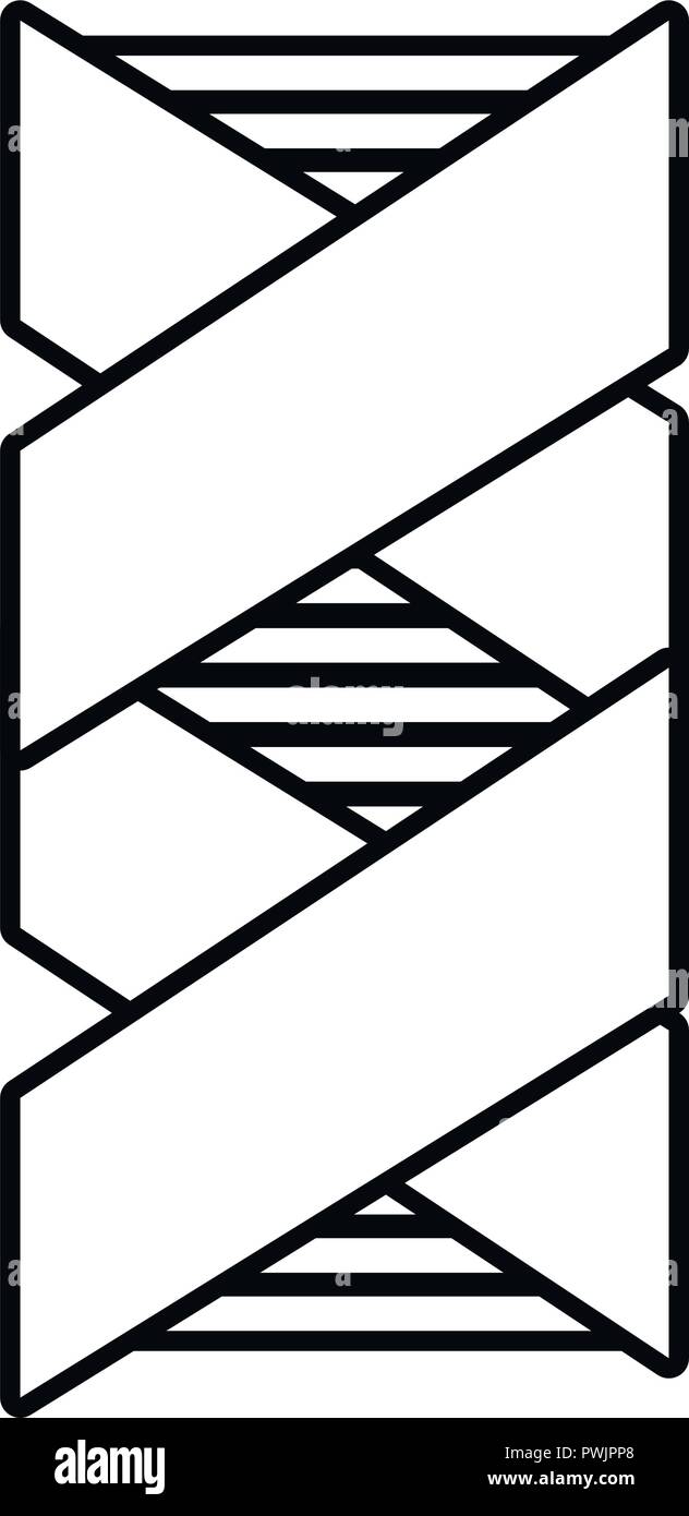 dna molecule structure science genetic outline vector illustration ...