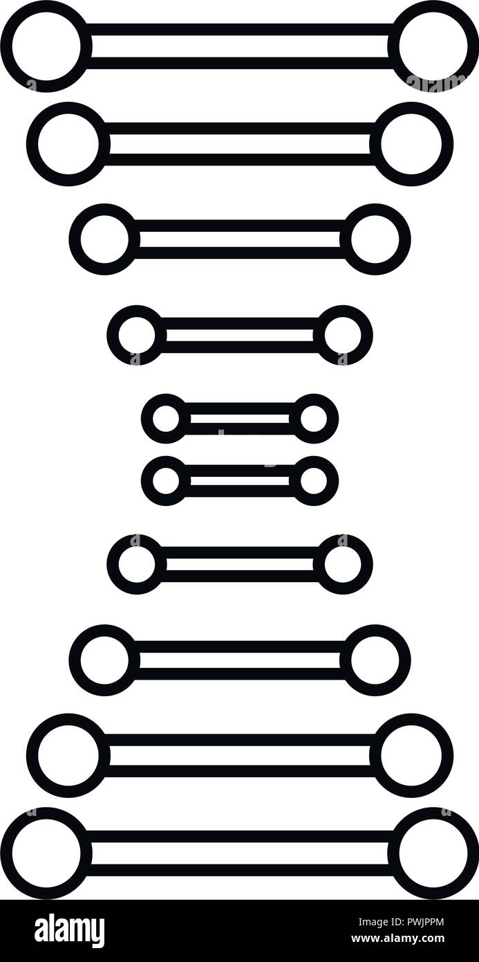 dna molecule structure science genetic outline vector illustration ...
