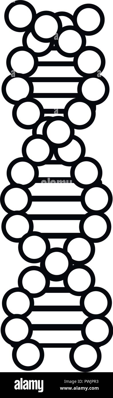 dna molecule structure science genetic outline vector illustration ...