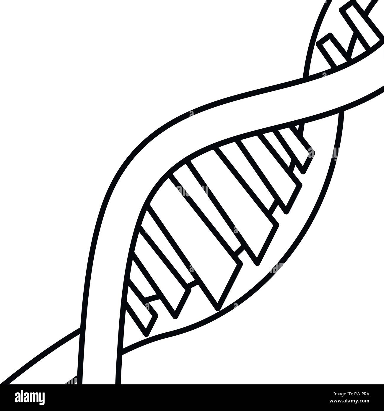 dna molecule structure science genetic outline vector illustration ...