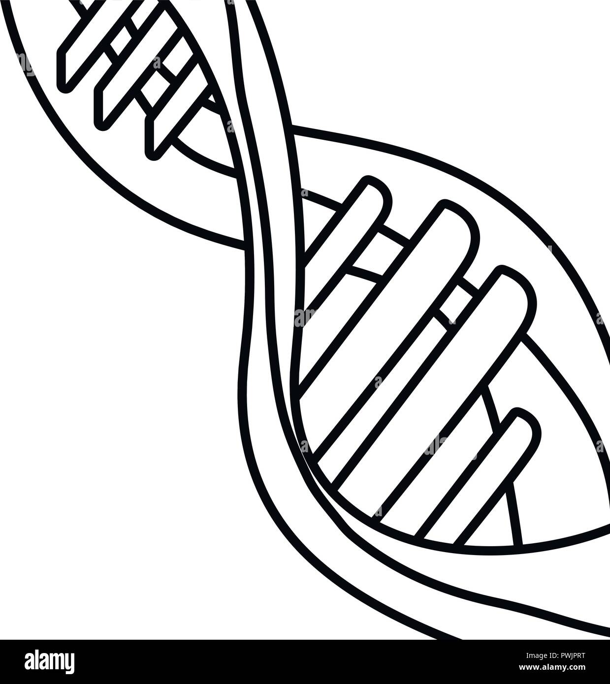 dna molecule structure science genetic outline vector illustration ...