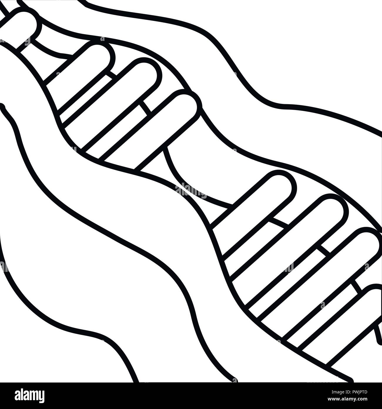 dna molecule structure science genetic outline vector illustration ...