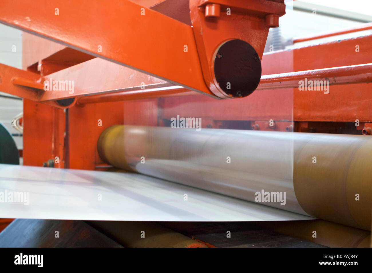 Elements of various sections of the galvanized steel processing line in ...