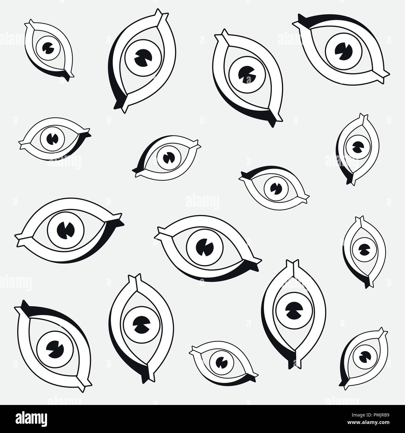 human eye optic vision pattern vector illustration Stock Vector Image ...