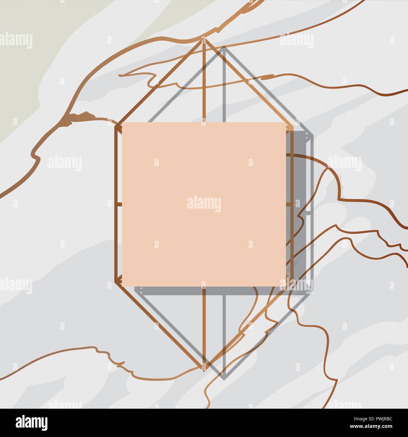 square frame elegant label marble template vector illustration Stock ...